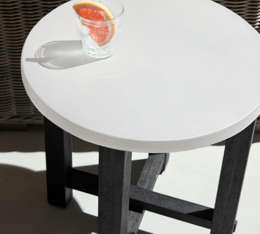 Abbott Outdoor Side Table, Brown | Pottery Barn