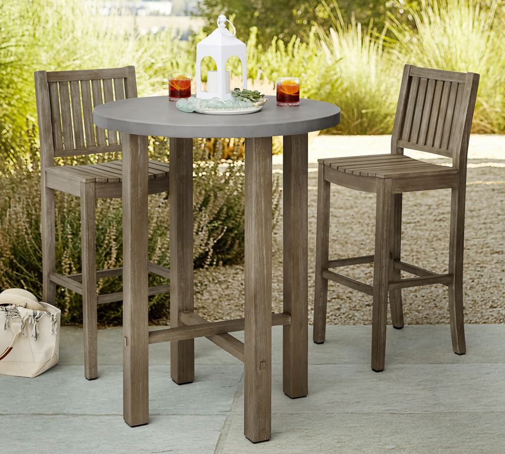 Abbott 34" Concrete & FSC® Acacia Bar Height Table | Pottery Barn
