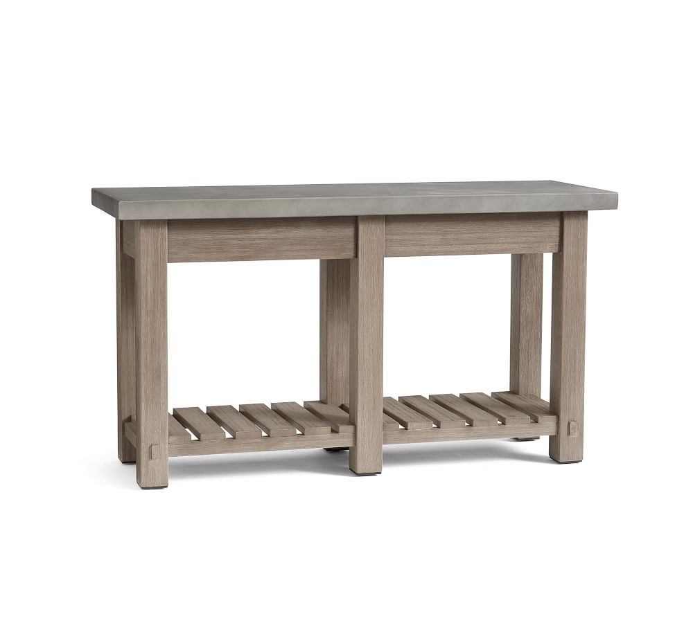 Abbott Indoor/Outdoor Concrete & FSC® Acacia Console Table | Pottery Barn