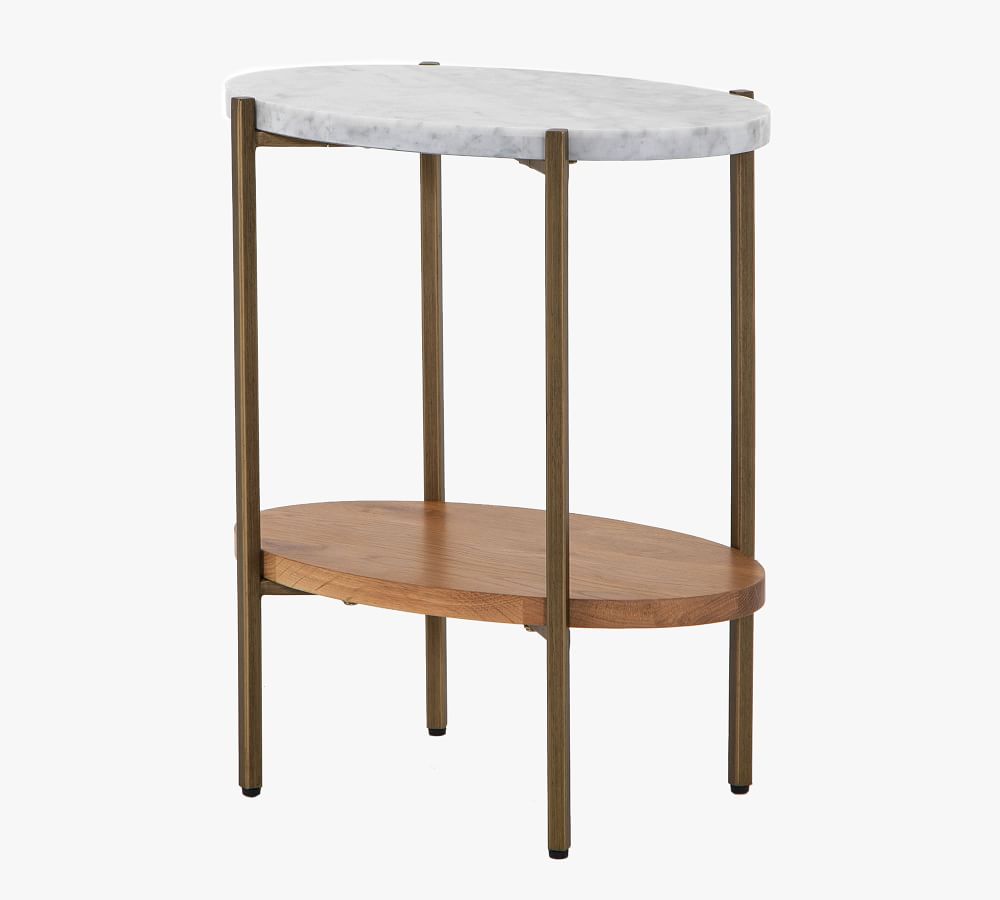 Modern 20" Oval Marble Side Table | Pottery Barn