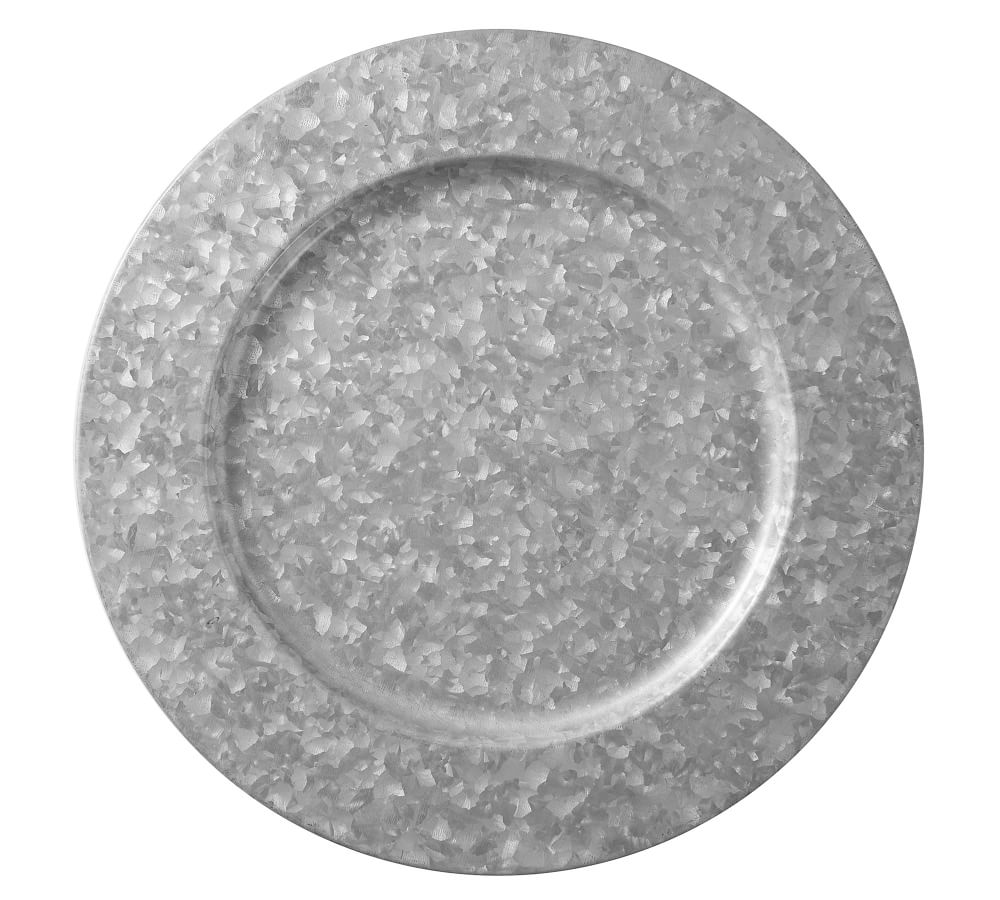 Galvanized Metal Charger Plates | Pottery Barn