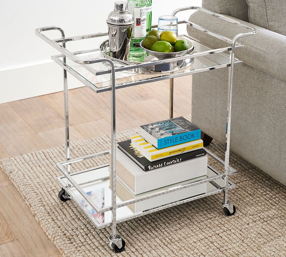 Skylar 29" Metal Bar Cart | Pottery Barn