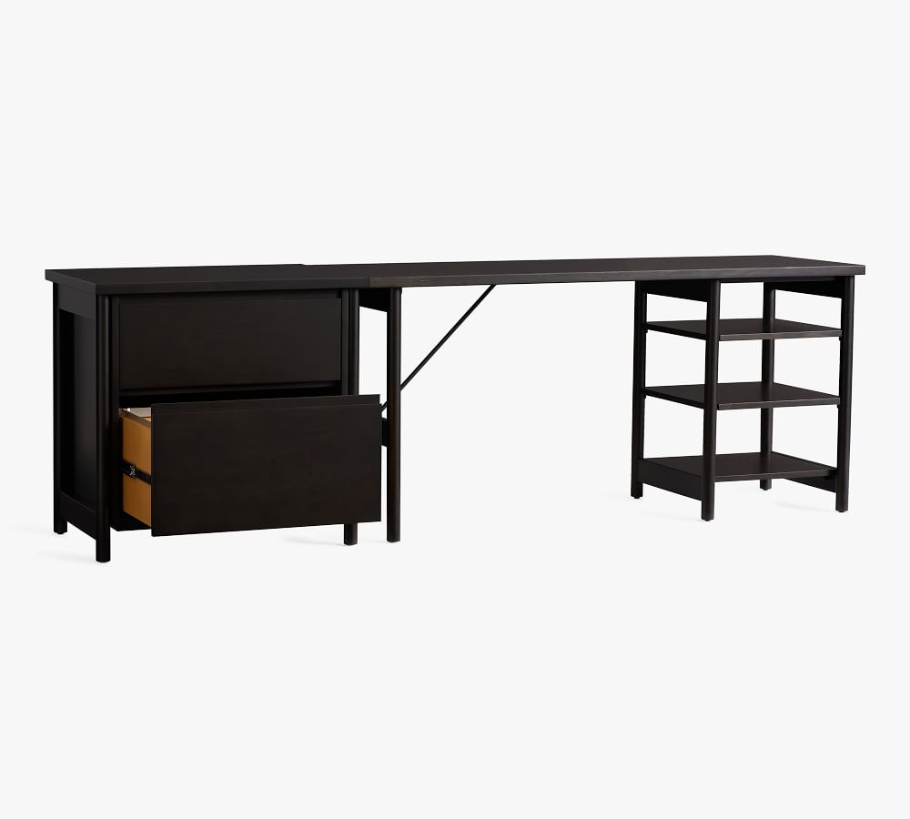 Bloomquist L-Shape Desk with Lateral File Cabinet | Pottery Barn