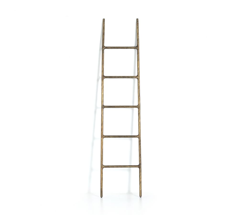 Antique Leaning Brass Ladder Rack | Pottery Barn
