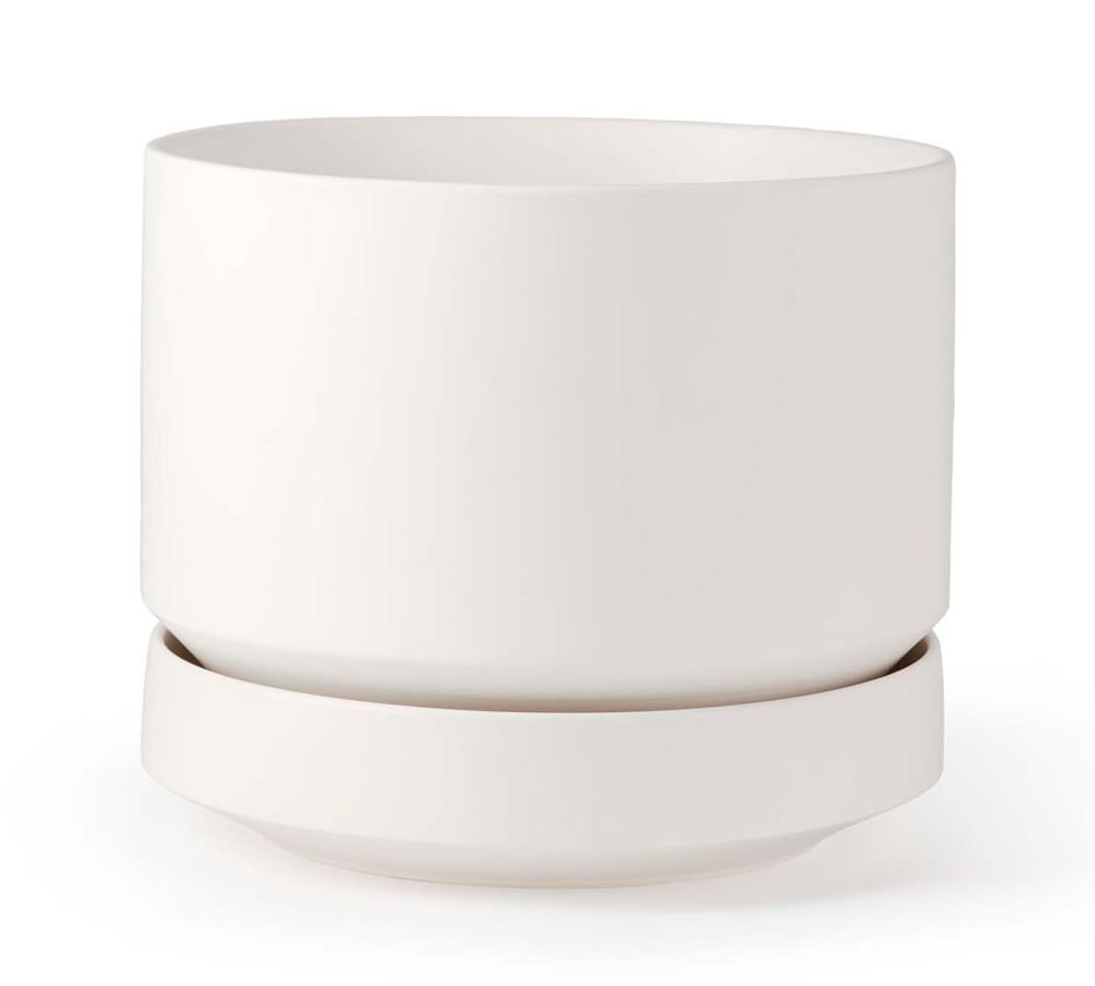 Modern White Ceramic Planter | Pottery Barn