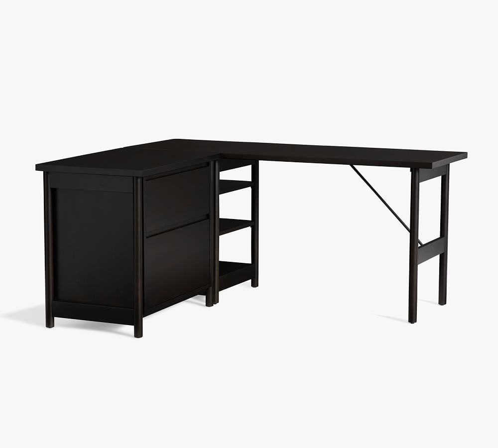 Bloomquist L-Shape Desk with Lateral File Cabinet | Pottery Barn