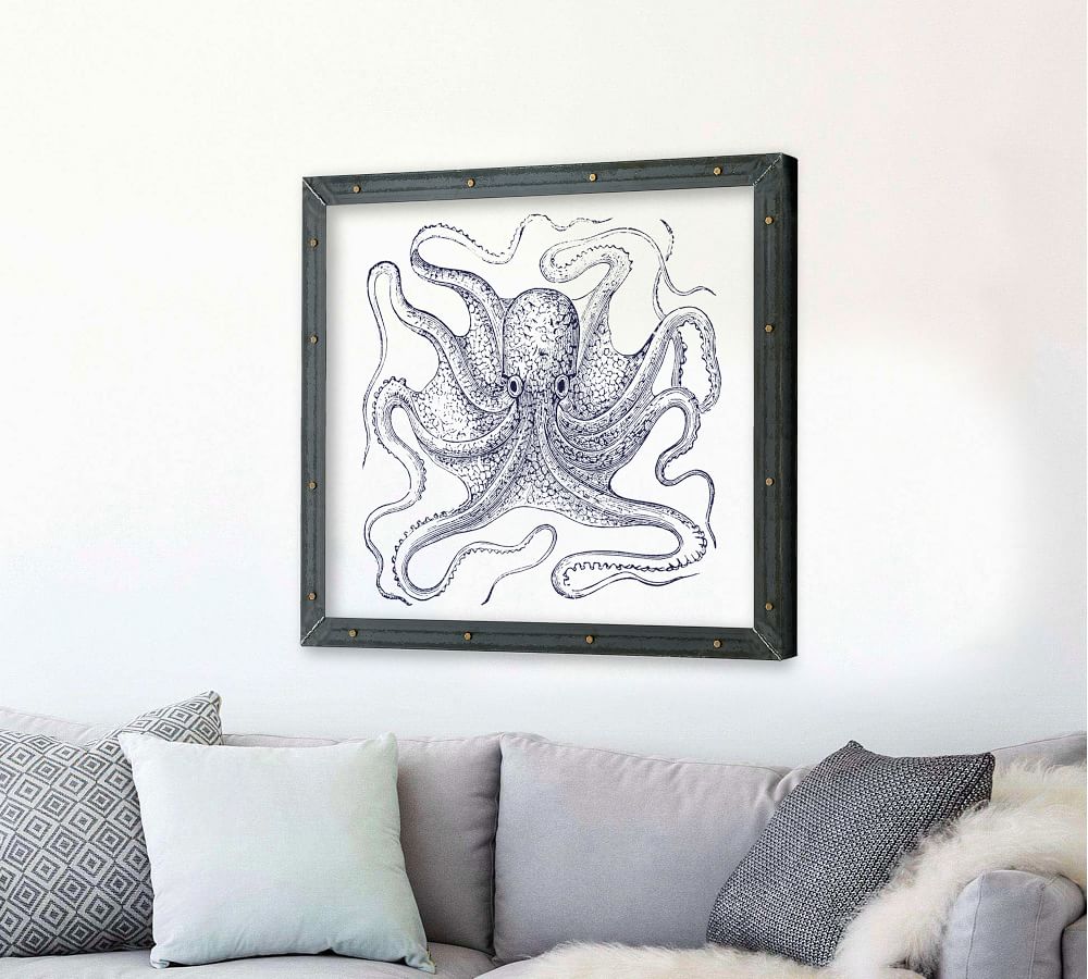Octopus Framed Acrylic Print | Coastal Wall Art | Pottery Barn