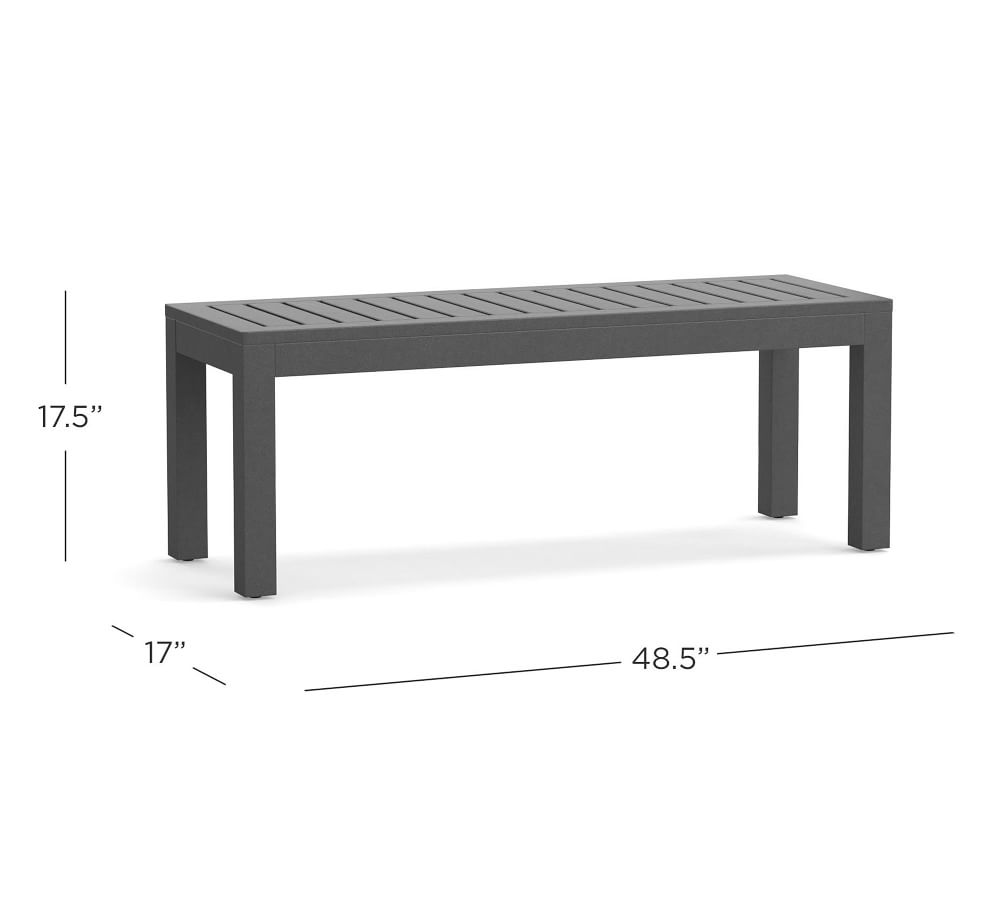 Indio Metal Dining Bench, Slate | Pottery Barn