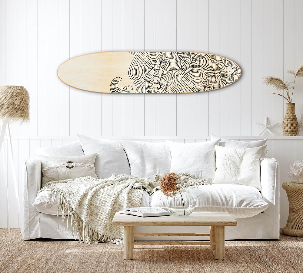 Wave Design Surfboard Wall Art | Pottery Barn