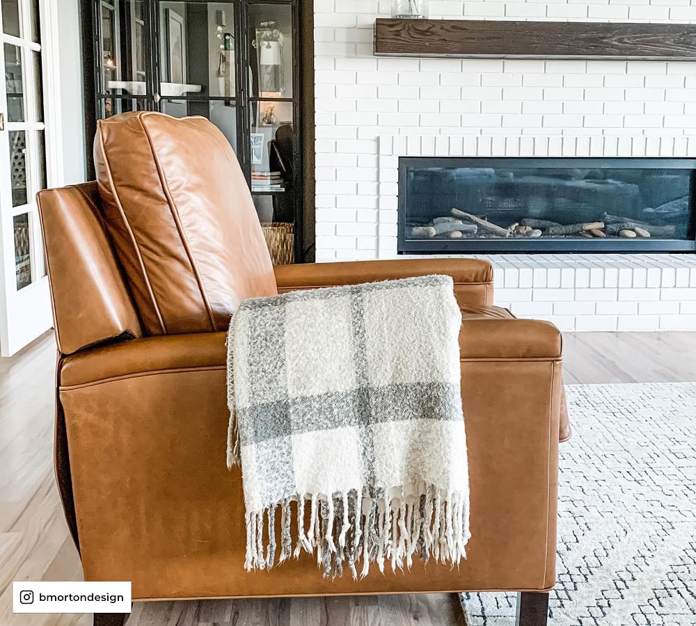 Tyler Leather Square Arm Recliner Chair | Pottery Barn