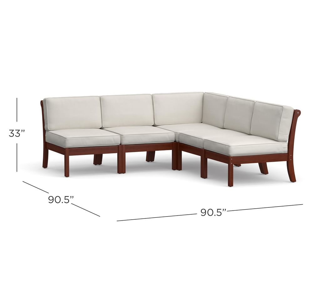 Chatham Armless Outdoor Sectional Set, Honey | Pottery Barn