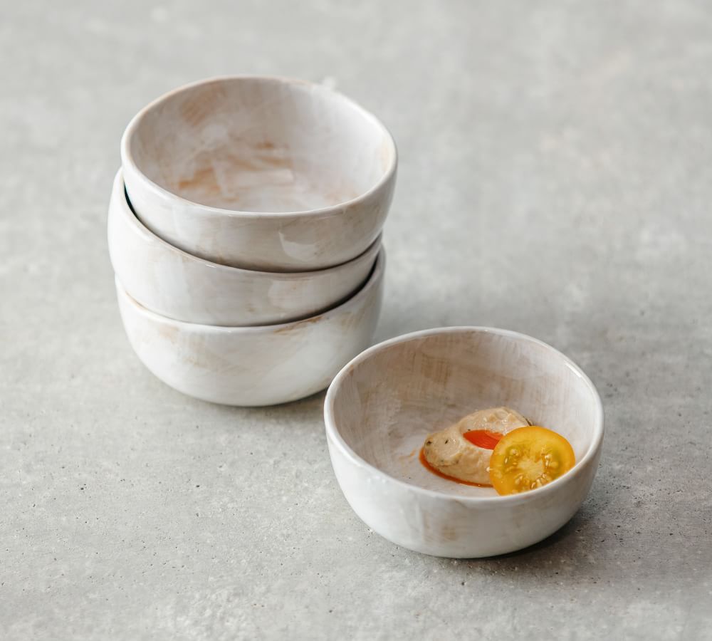 Fortessa Cloud Terre No. 2 Stoneware Dip Bowls - Set of 4 | Pottery Barn