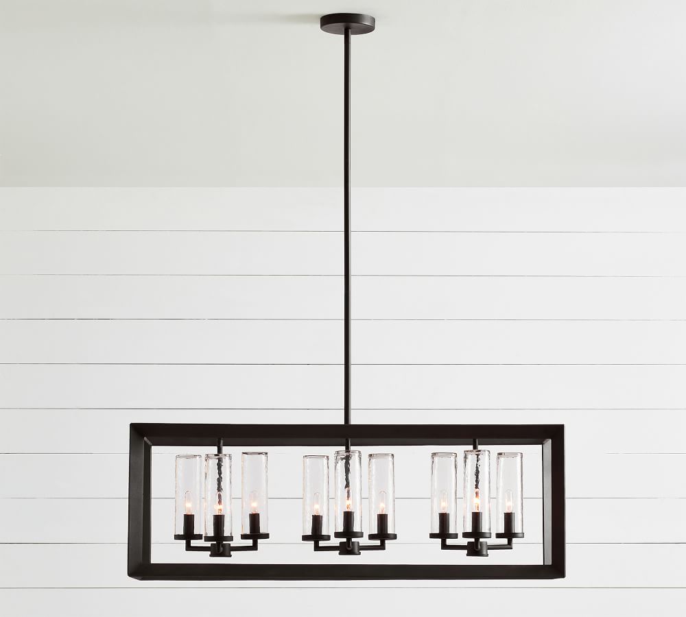 Sonora Indoor/Outdoor Clear Glass Linear Chandelier | Pottery Barn
