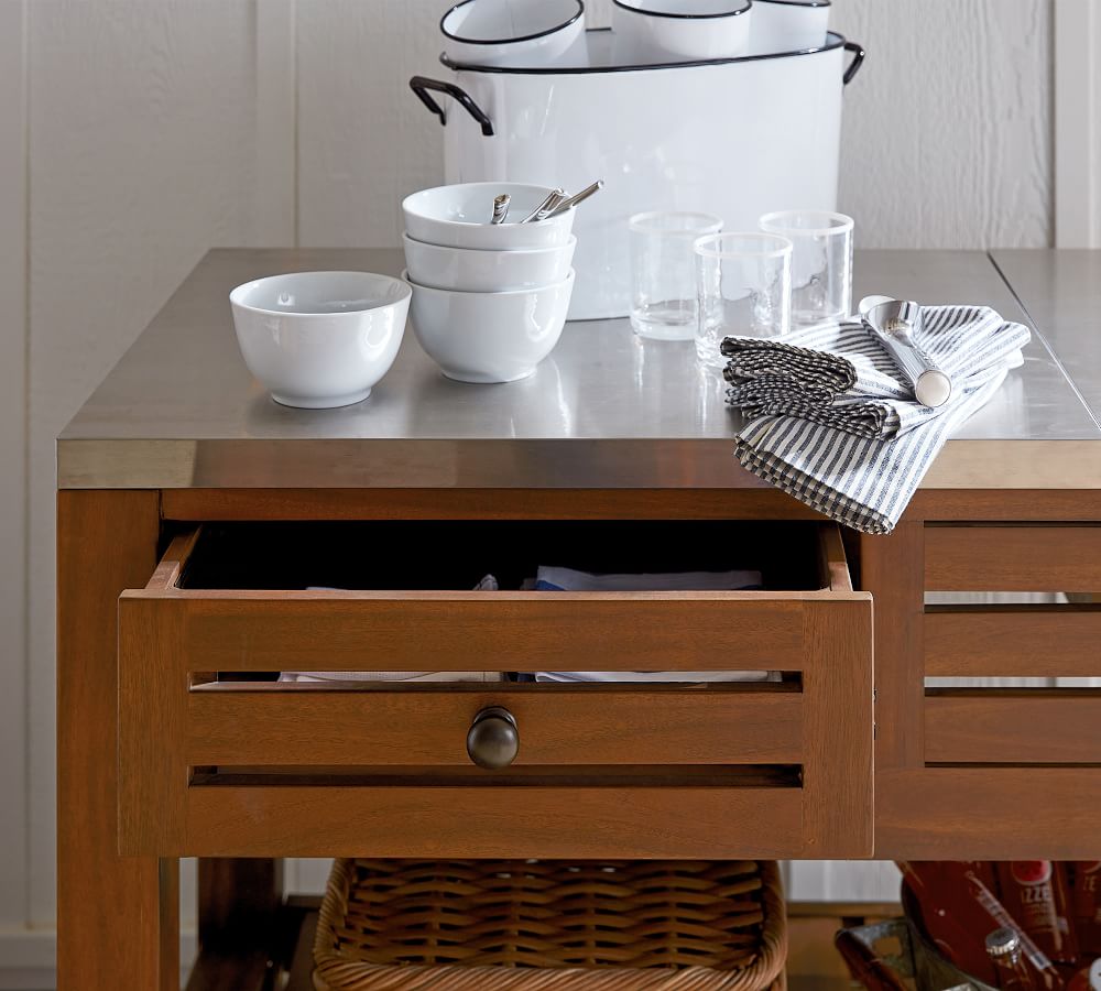 Abbott Outdoor FSC® Acacia Kitchen Island Wash | Pottery Barn