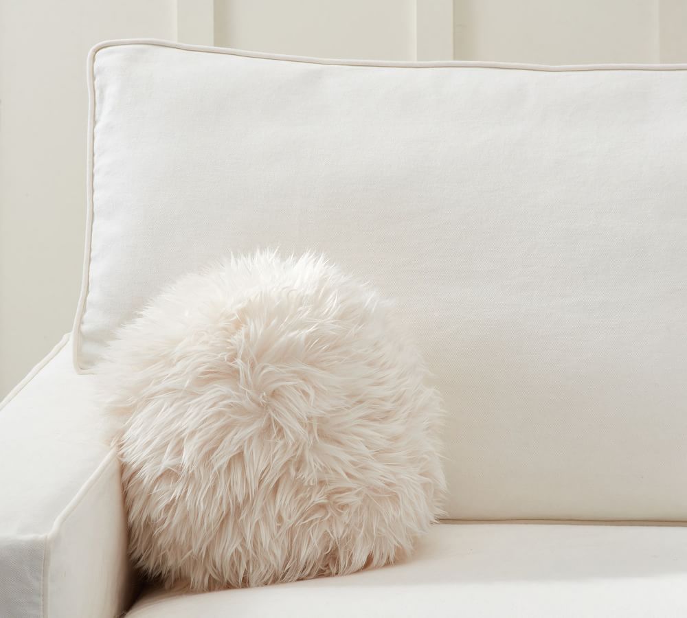 Luxe Faux Fur Sphere Pillow | Pottery Barn