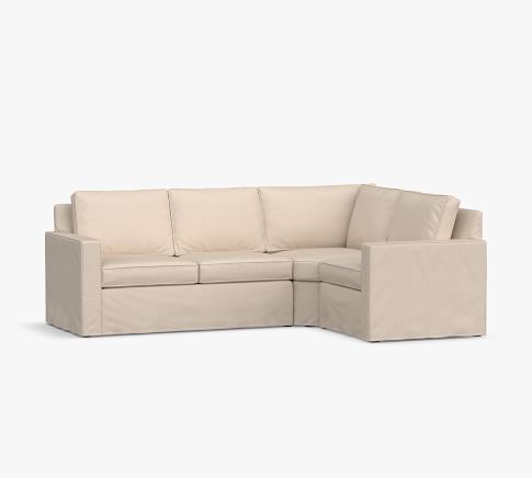 Cameron Square Arm Sectional Component Slipcovers | Pottery Barn