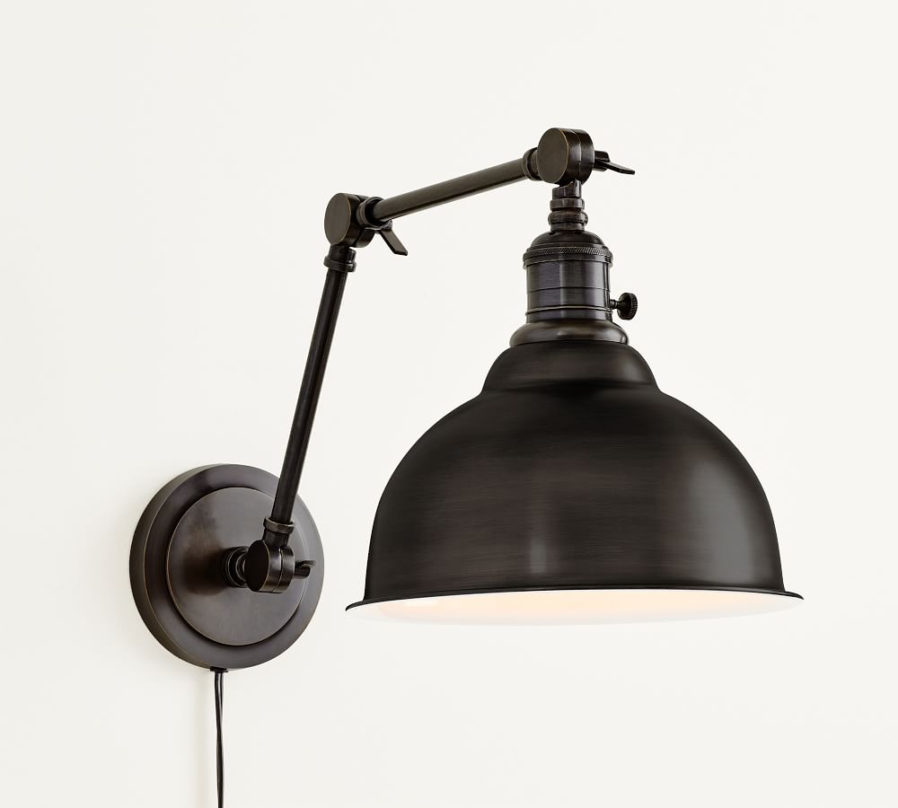Articulating Arm Metal Bell Plug-In Sconce | Pottery Barn