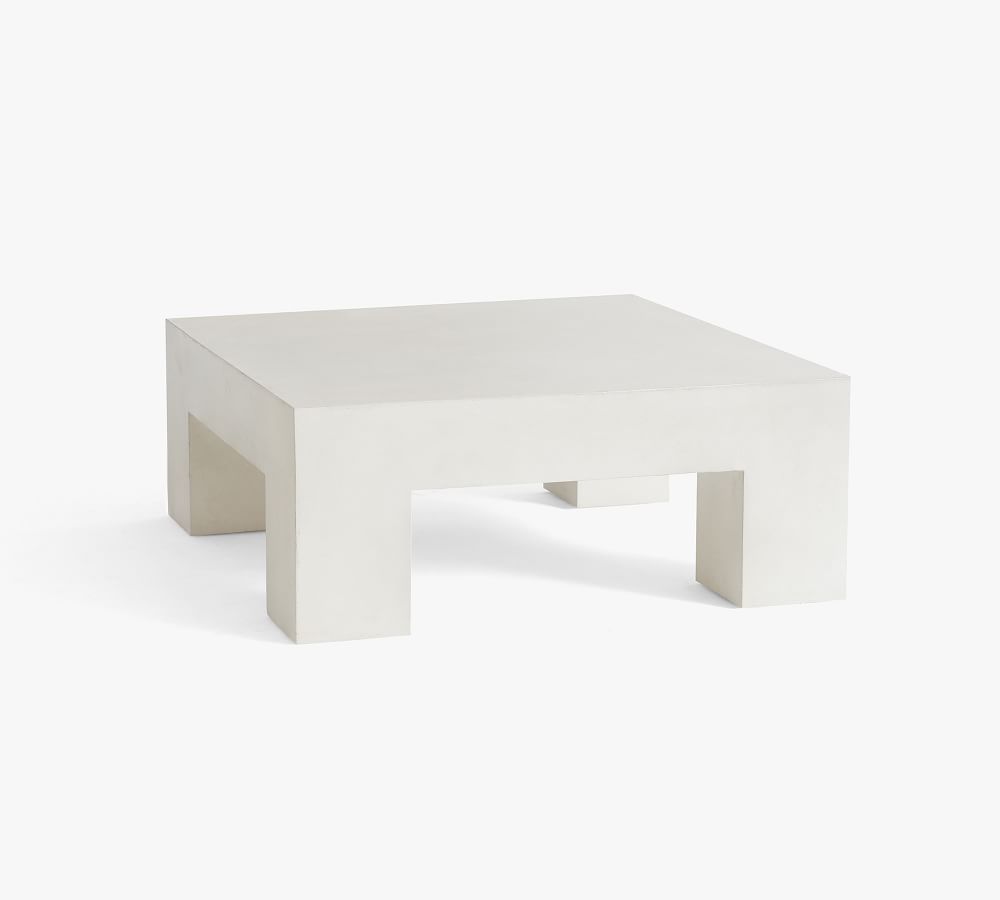 Pomona Indoor/Outdoor 40" Concrete Chunky Leg Coffee Table | Pottery Barn