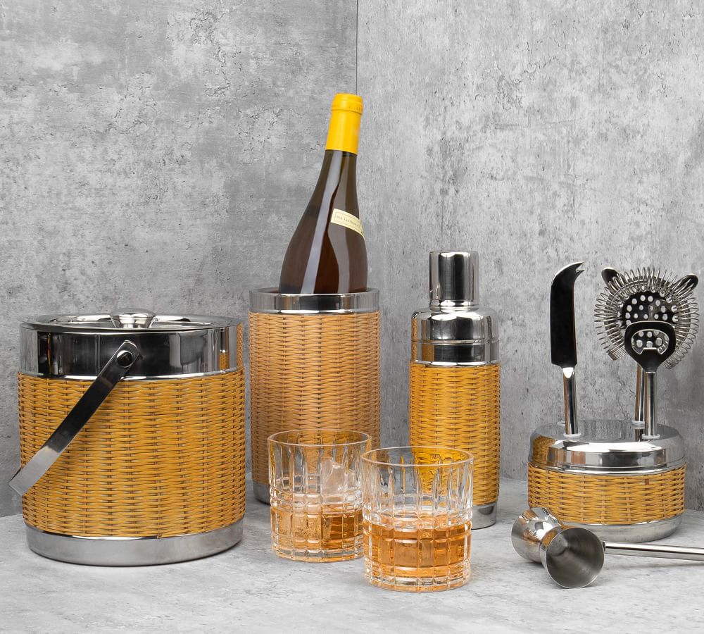Amafli Rattan Cocktail Shaker | Pottery Barn