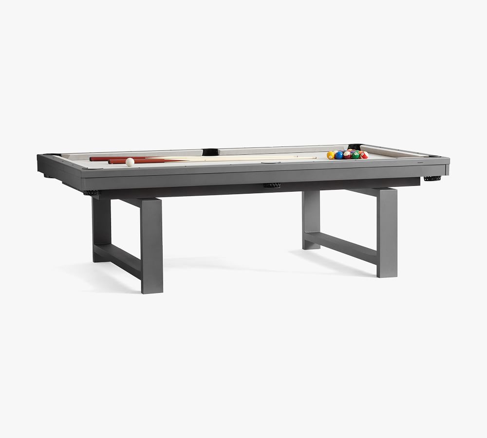 Indio Metal Convertable Pool & Dining Table Set, Slate | Pottery Barn