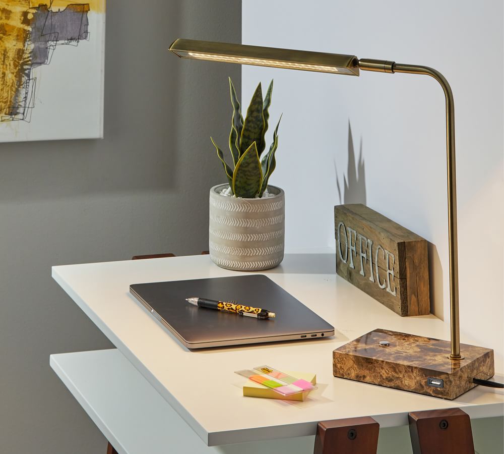 Lakeview Marble LED Table Lamp | Pottery Barn