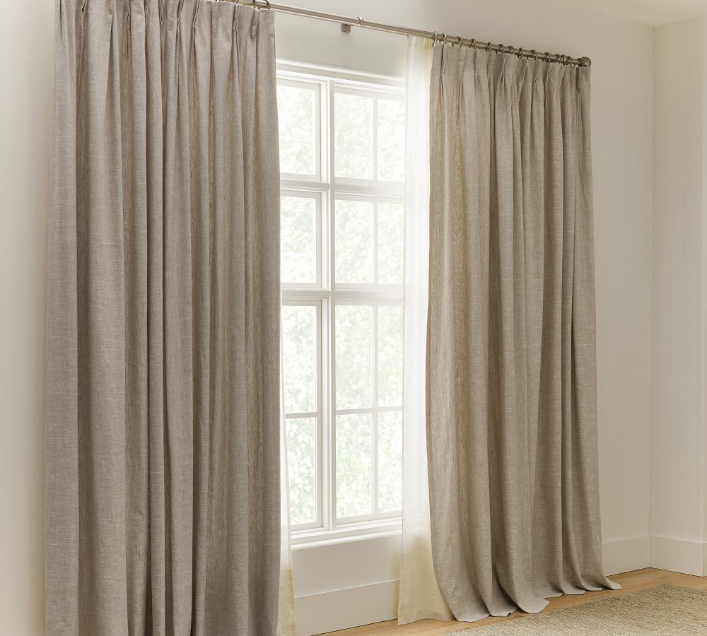OPEN BOX: Emery Linen Pinch Pleat Blackout Curtain | Pottery Barn