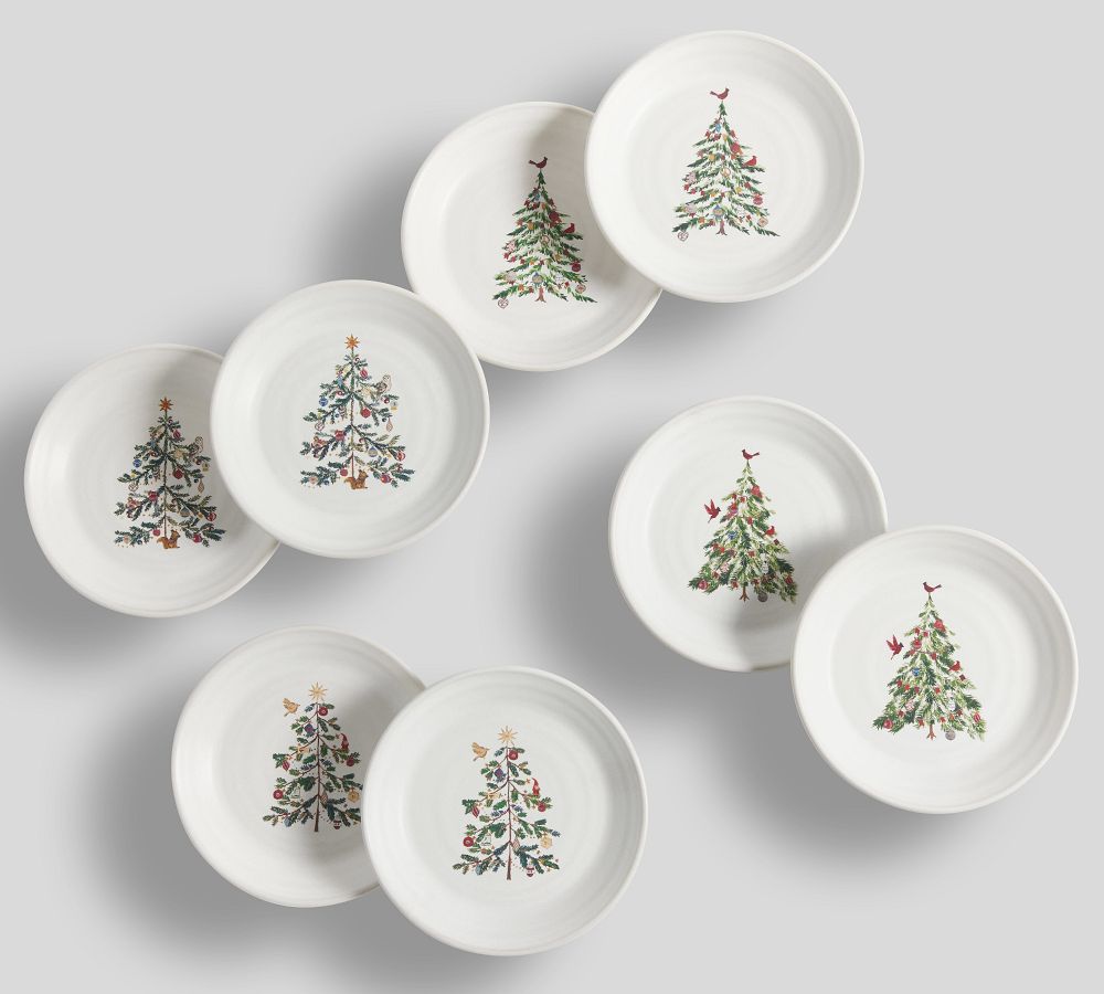 Christmas in the Country Stoneware Appetizer Plates - Set of 8 ...