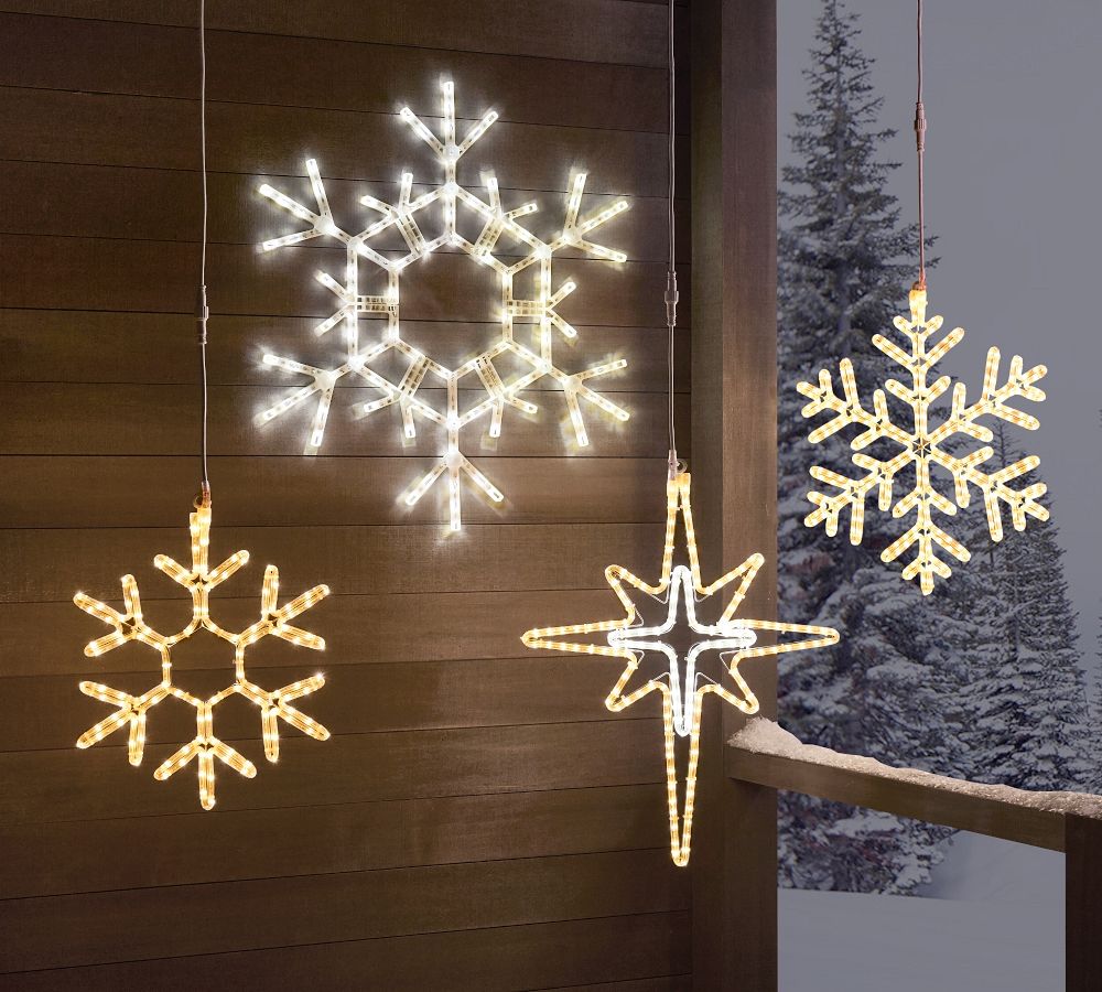 LED Pre-Lit Warm White Snowflakes | Pottery Barn