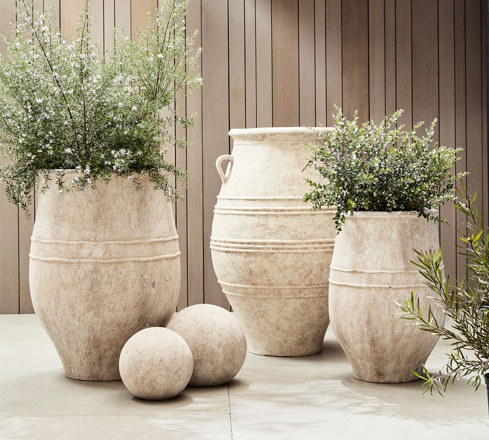 Sienna Planter Fiber Stone | Pottery Barn