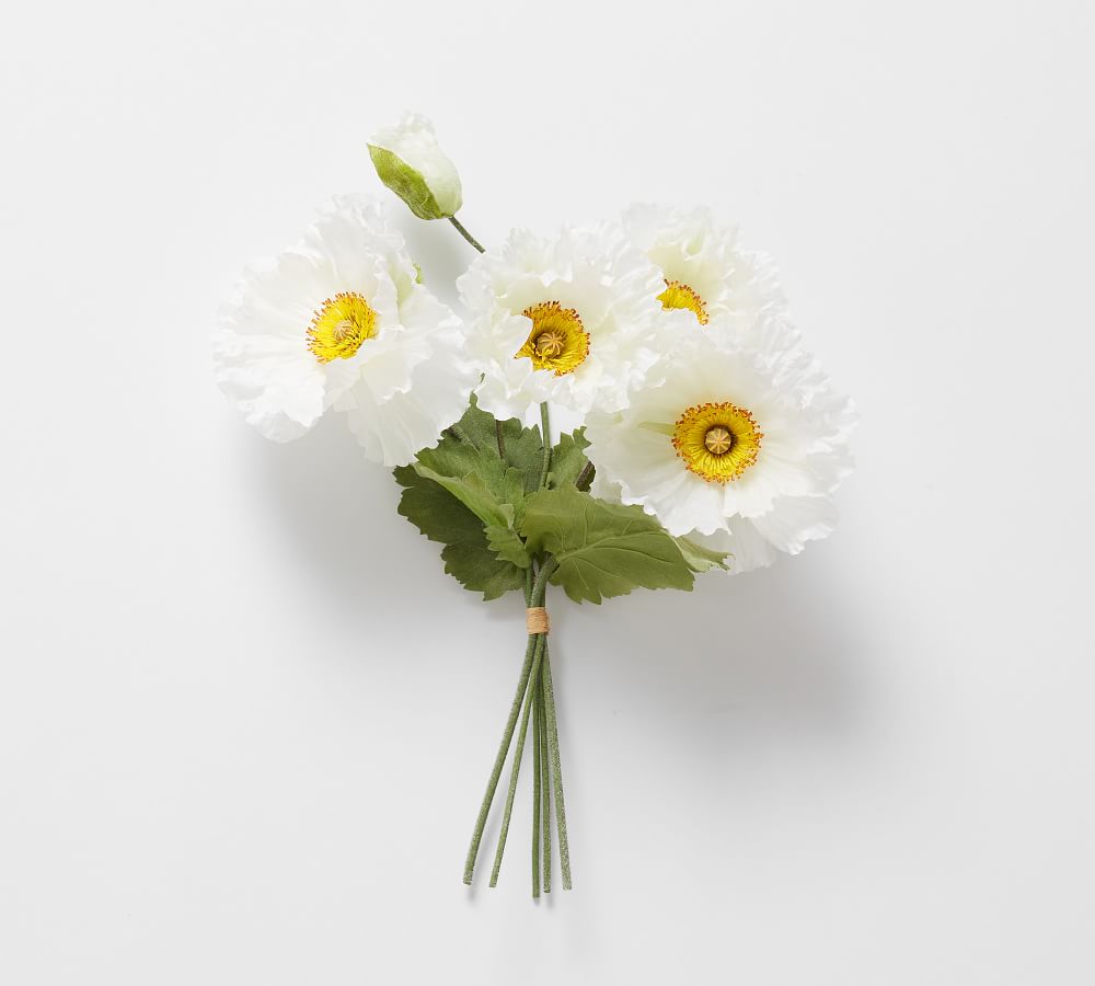 White Poppy Flower Bundle | Pottery Barn