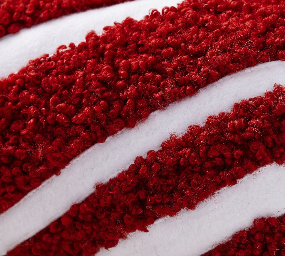 Cozy Teddy Peppermint Twist Candy Shaped Pillow | Pottery Barn