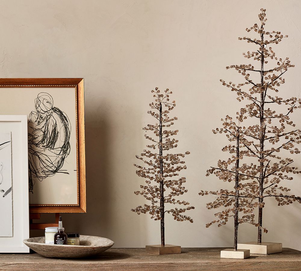 Handcrafted Faceted Mirror Tree Decorative Object | Pottery Barn