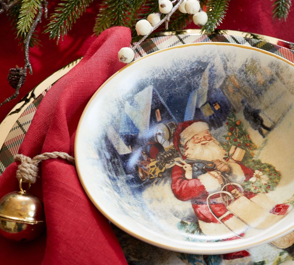 Nostalgic Santa Stoneware Entertaining Collection | Pottery Barn