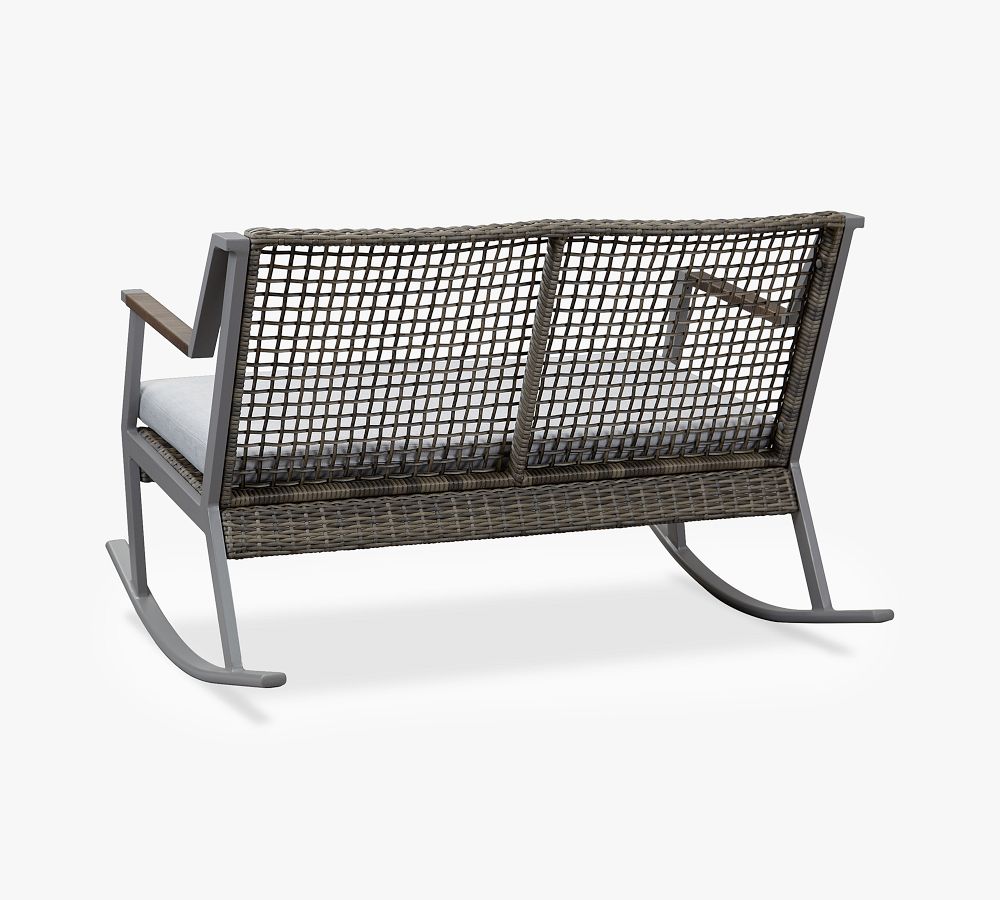 Klein All-Weather Wicker 2-Seater Rocker | Pottery Barn