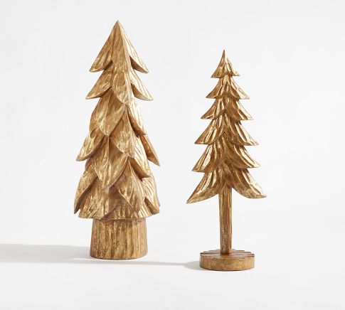 Handcrafted Glittery Decorative Trees | Pottery Barn
