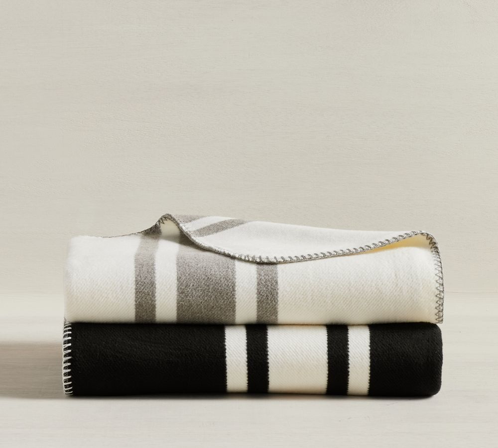 Personalized Border Stripe Throw | Pottery Barn