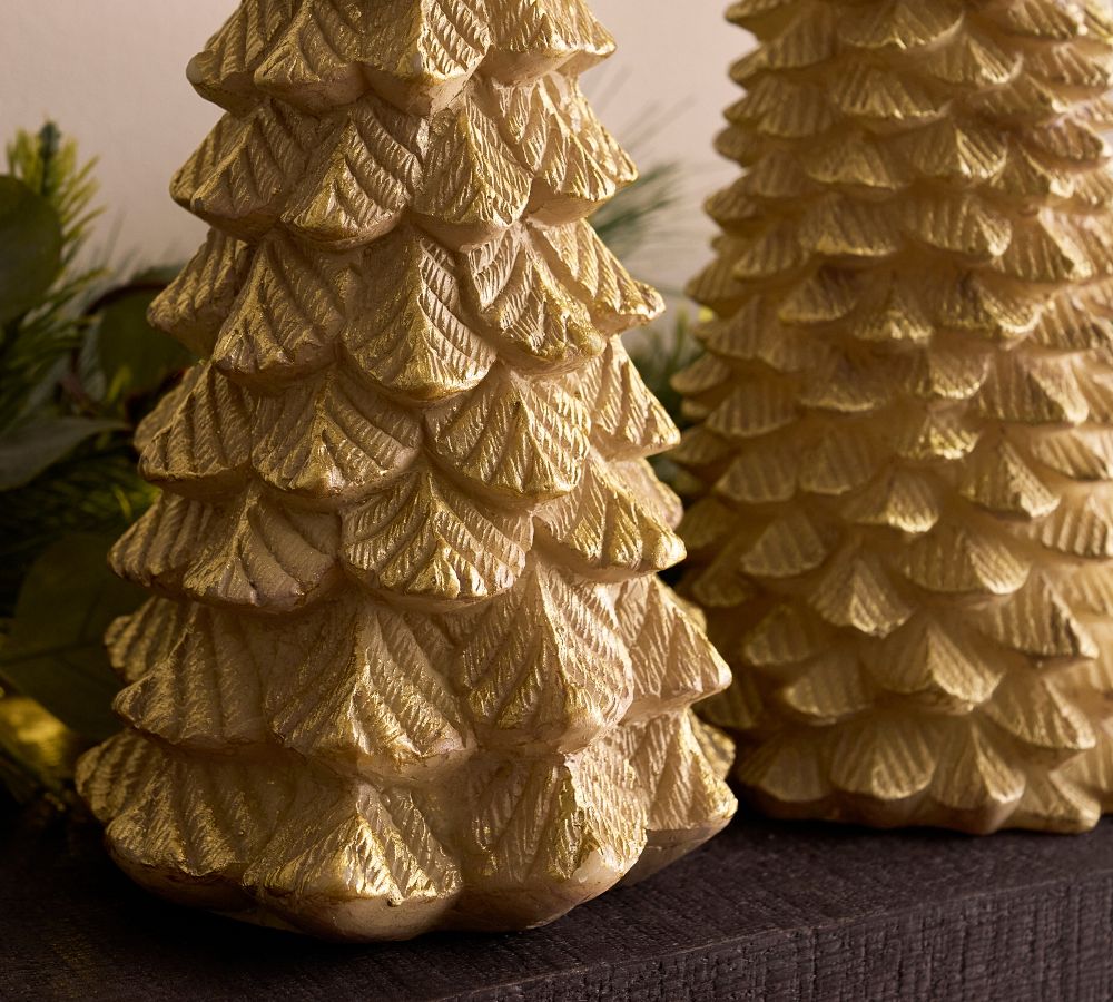 Premium Flickering Flameless Tree Candle - Gold | Pottery Barn