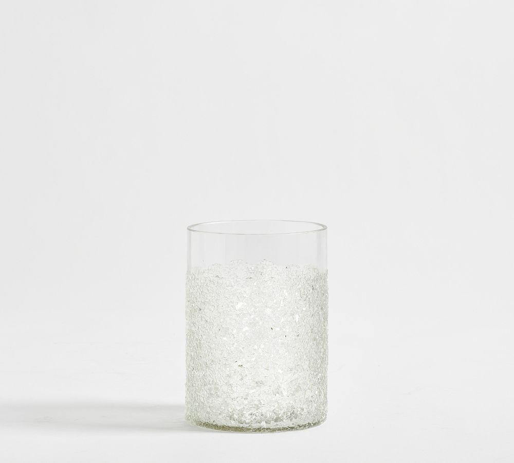 Icy Textured Handcrafted Glass Hurricanes | Pottery Barn