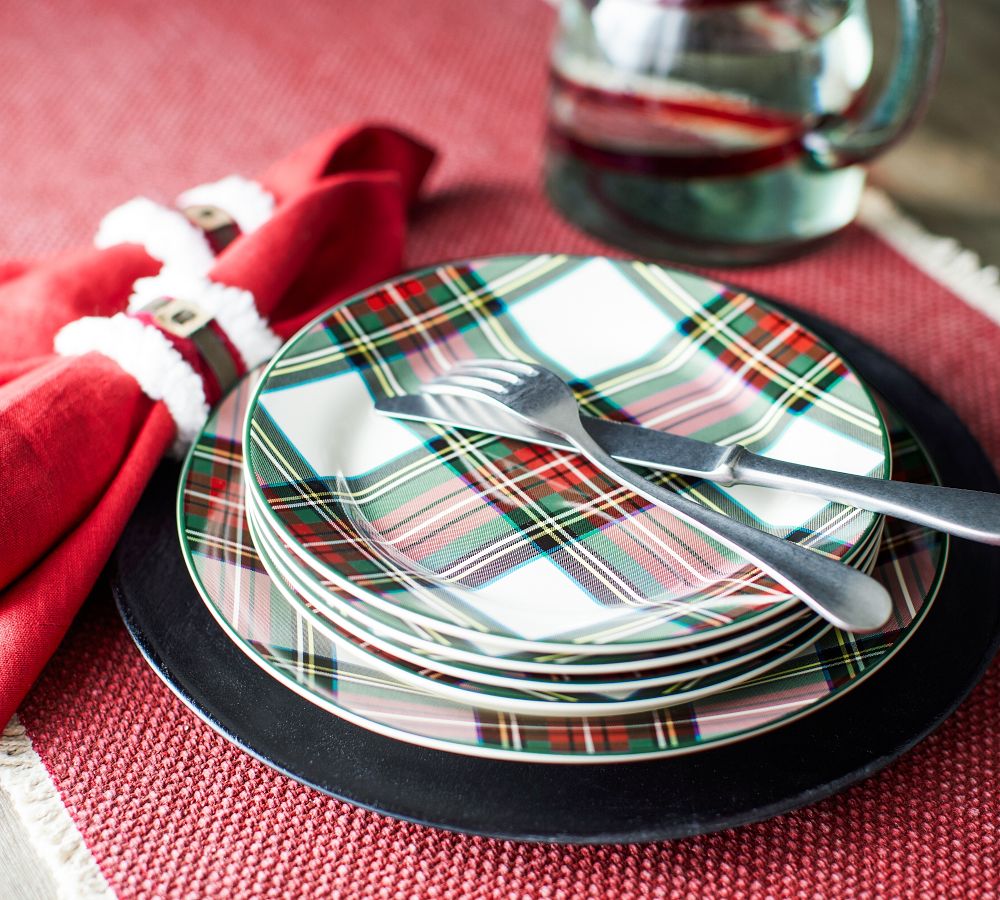 Stewart Plaid Dinnerware Collection | Pottery Barn