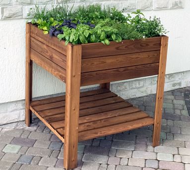Wooden Square Raised Garden Bed | Pottery Barn