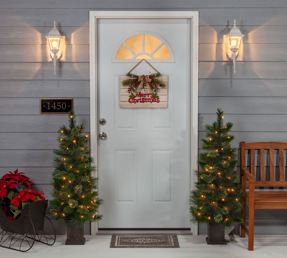 Pre-Lit Faux Potted Cashmere Trees - Set of 2 | Pottery Barn