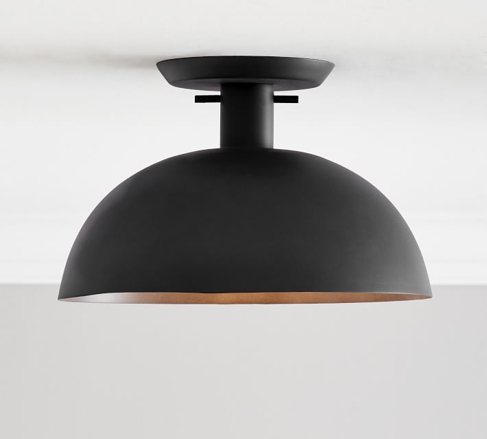 Caufield Metal Dome Flush Mount | Pottery Barn