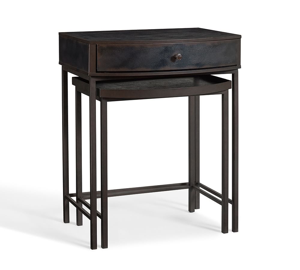 Woodrow 24" Metal Nesting Nightstand | Pottery Barn