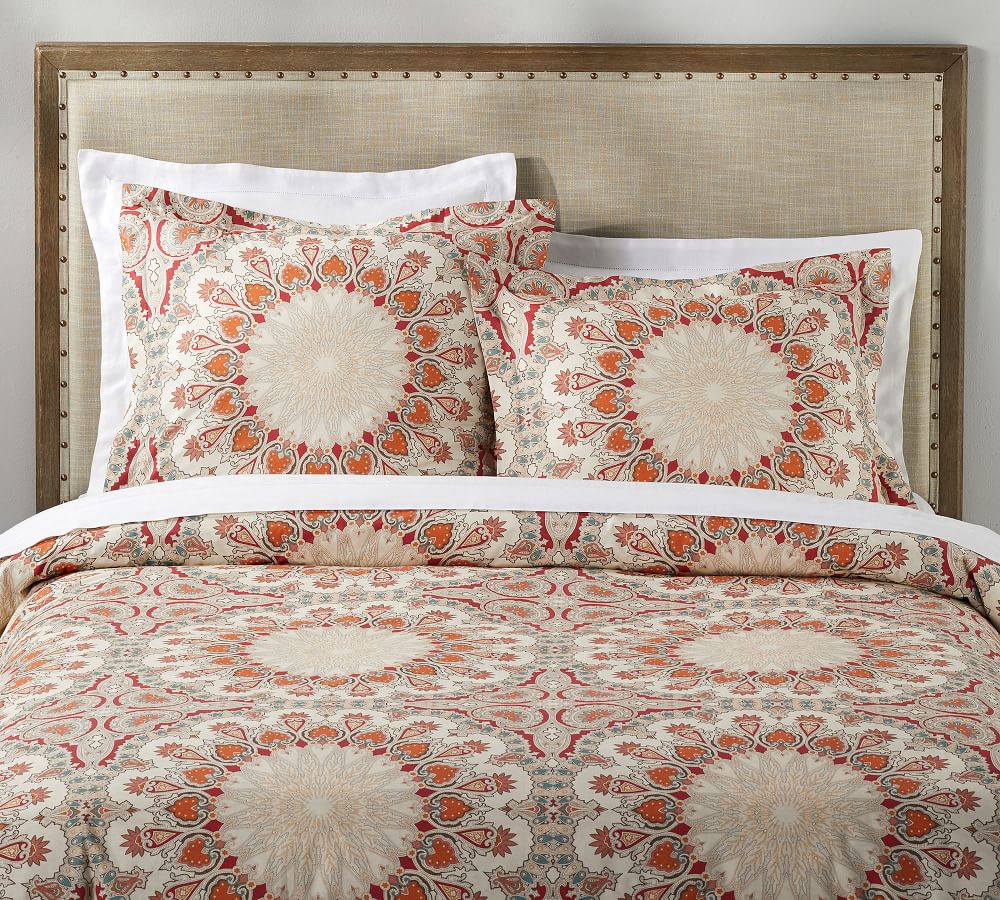 Valencia Percale Patterned Duvet Cover & Sham | Pottery Barn