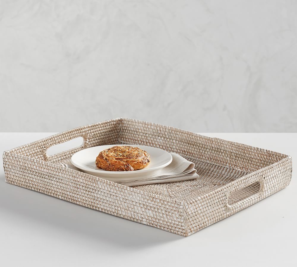 Tava Handwoven Rattan Serving Tray | Pottery Barn