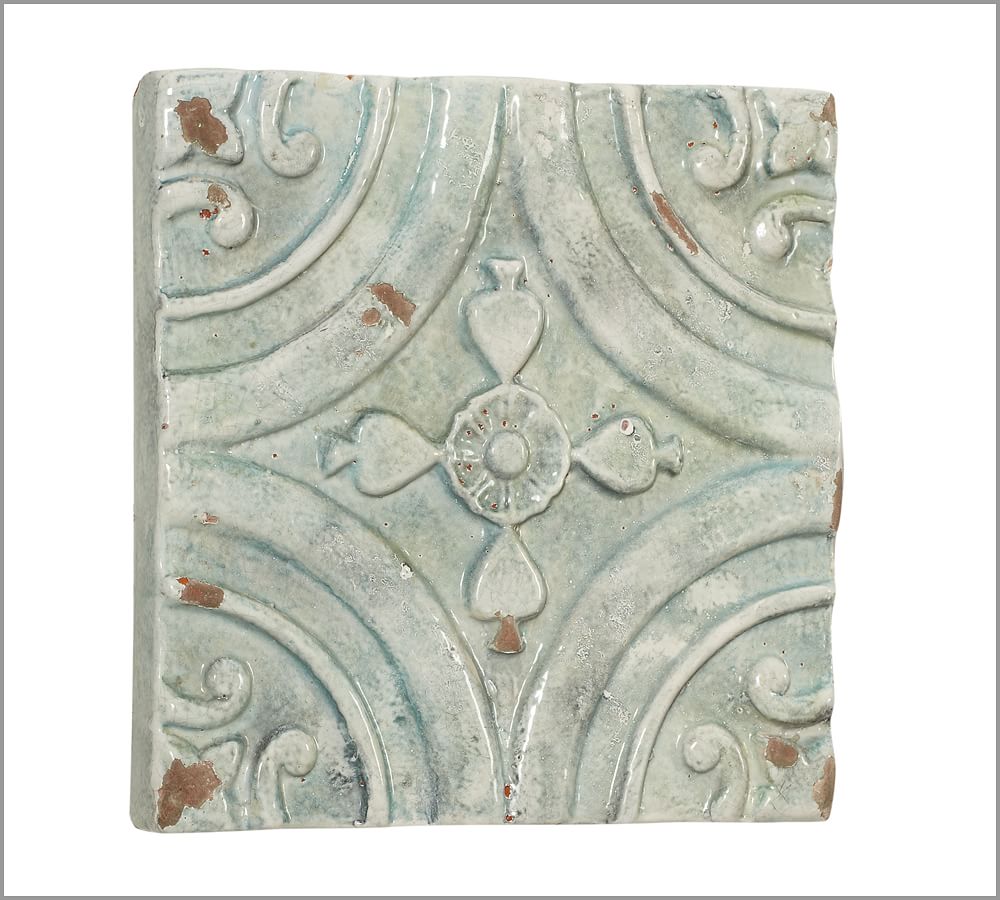 Blue Ceramic Tile Wall Art | Pottery Barn