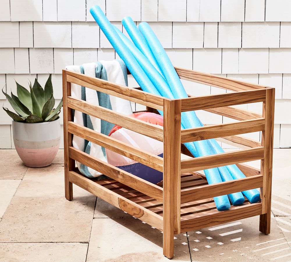 Teak Wood Storage Bin | Pottery Barn