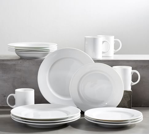 Classic Rim Porcelain Dinner Plates | Pottery Barn