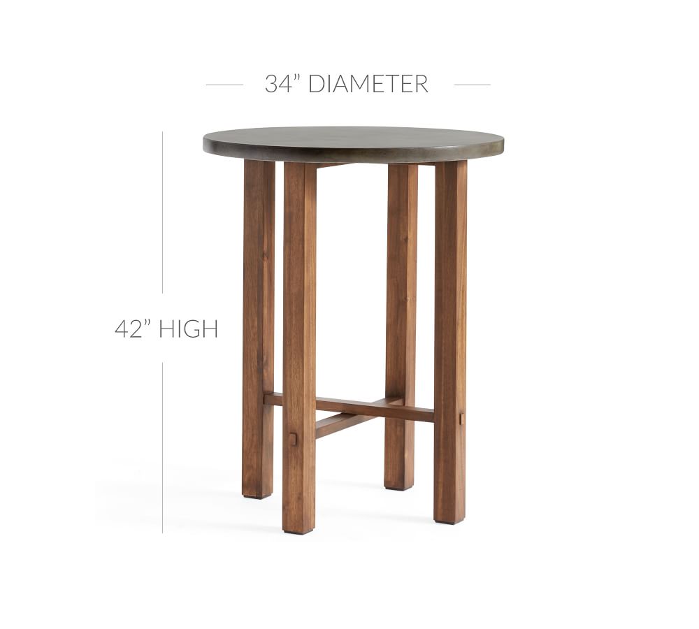 Abbott 34" Concrete & FSC® Acacia Bar Height Table | Pottery Barn