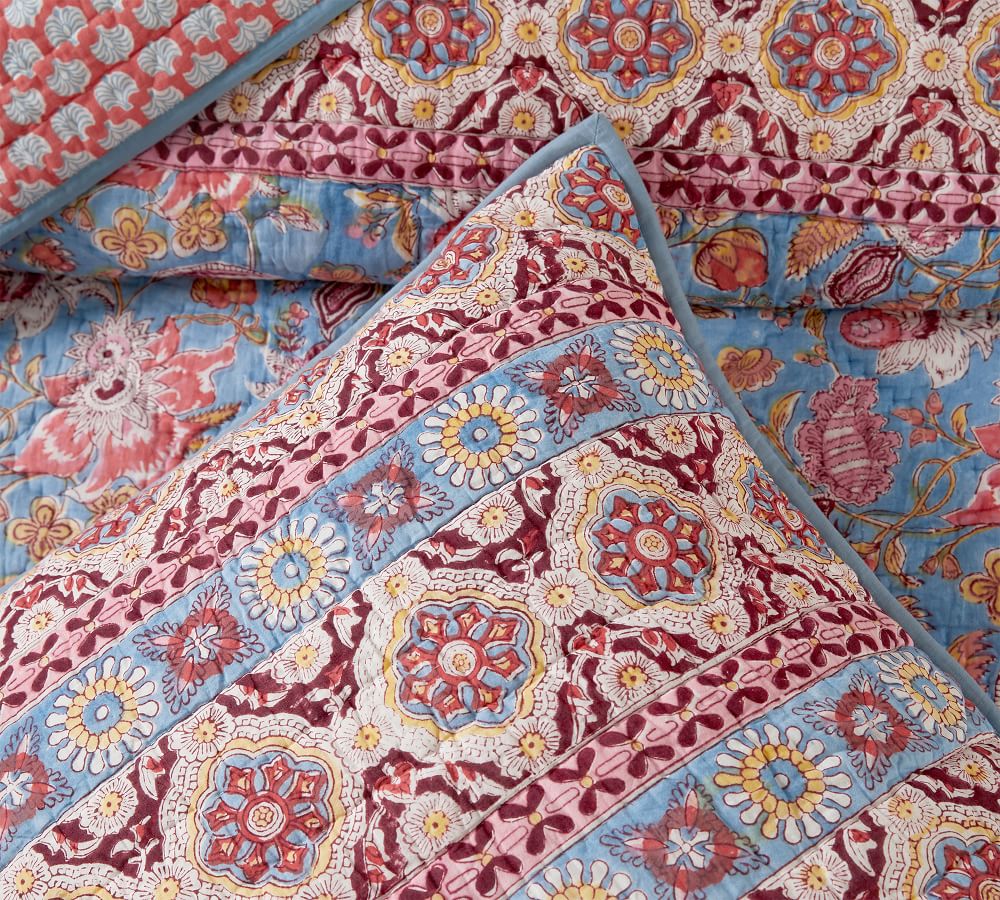 Nalini Reversible Block Print Pillow Sham | Pottery Barn